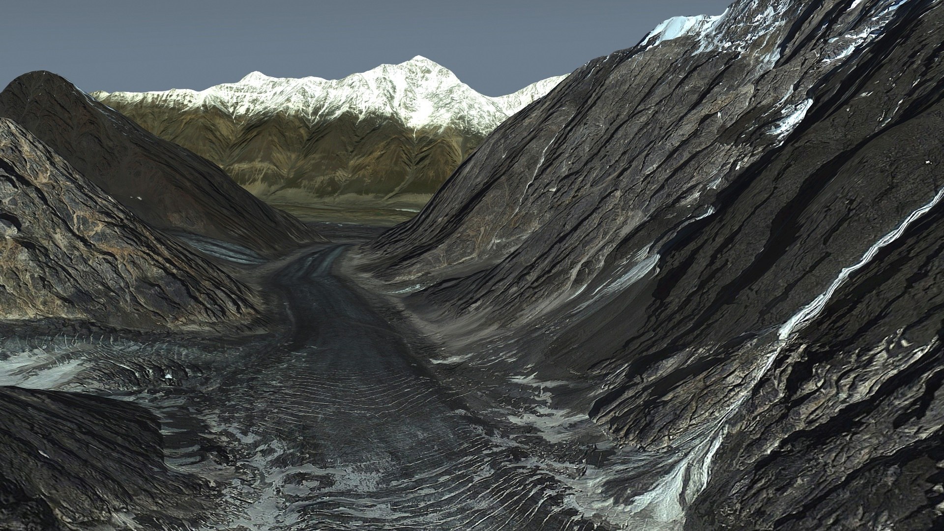 3D Black Glacier Mountain Road Model - TurboSquid 1562007
