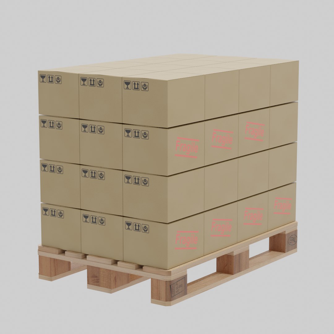 3D Boxes And Pallet Model - TurboSquid 1861033