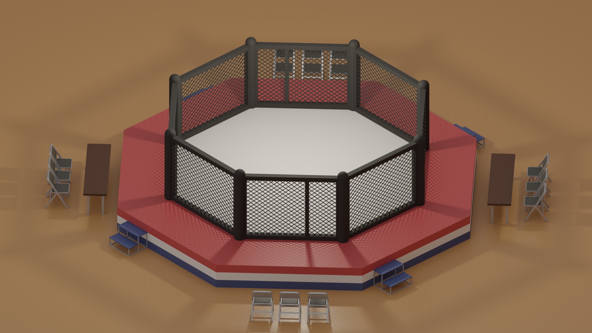 3D Model Cartoon UFC Octagon Ring - TurboSquid 2138957