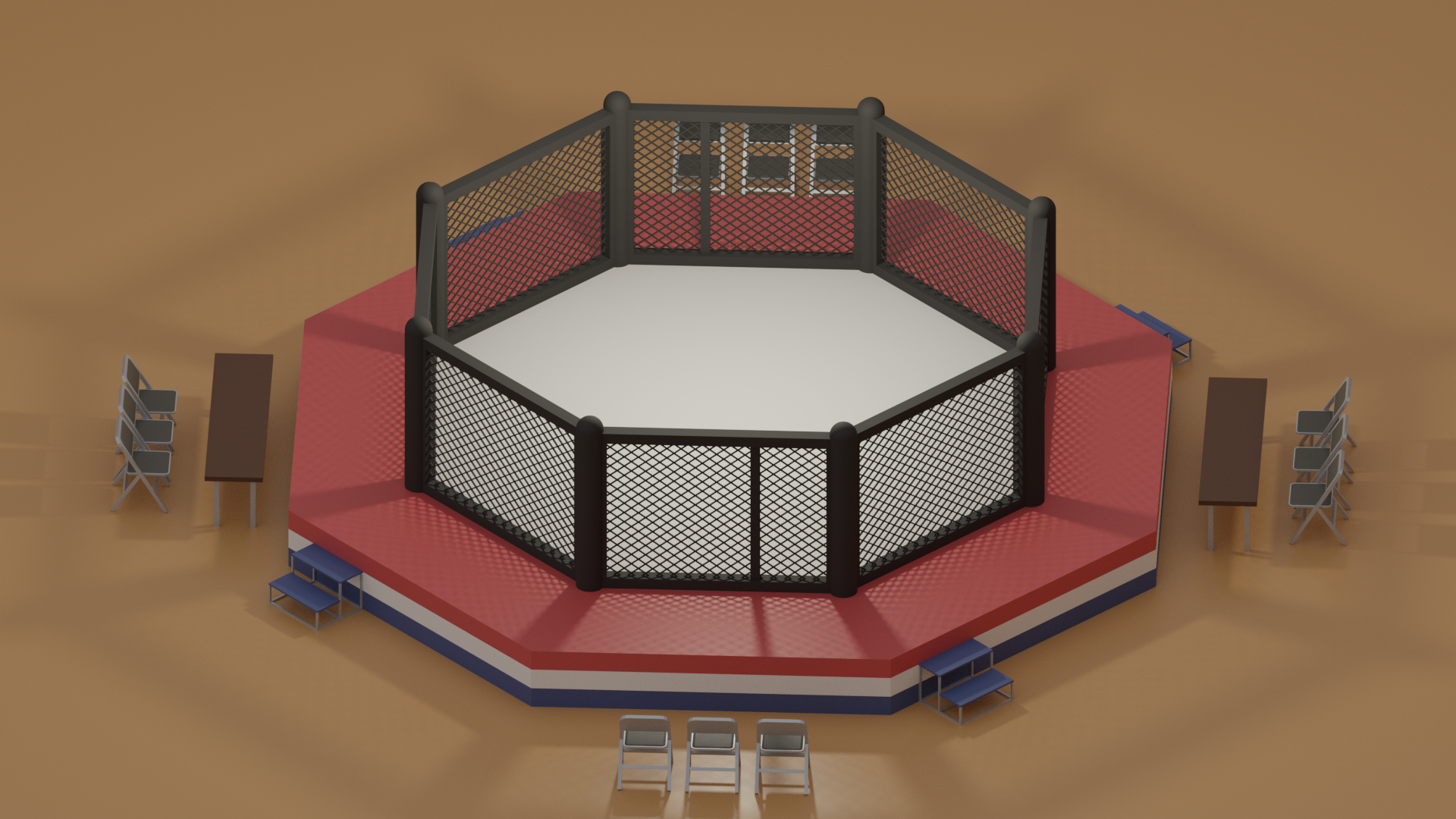 3D Model Cartoon UFC Octagon Ring - TurboSquid 2138957