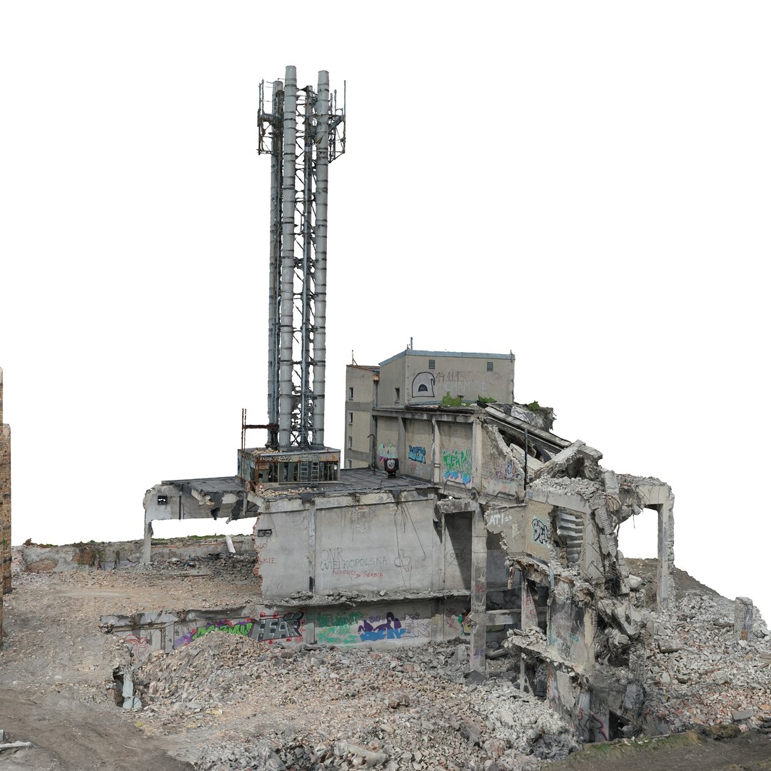 Demolished Factory Building Ultra HD 16K 3D Model - TurboSquid 2239868