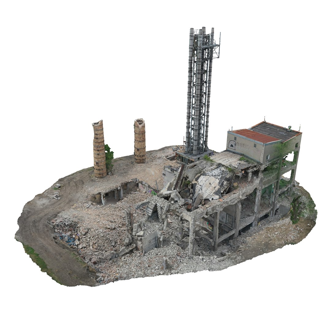Demolished Factory Building Ultra HD 16K 3D Model - TurboSquid 2239868
