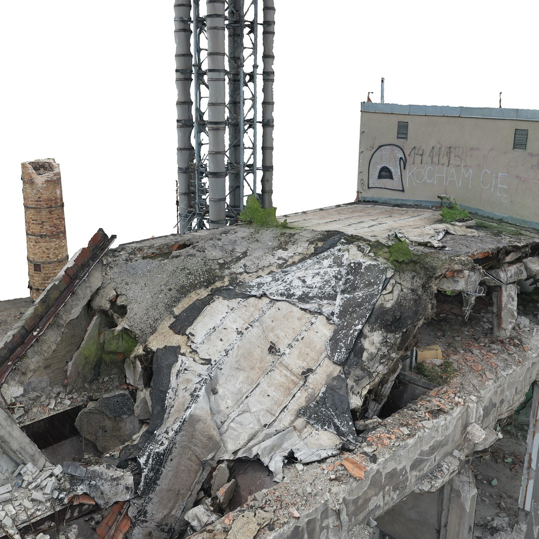 Demolished Factory Building Ultra HD 16K 3D Model - TurboSquid 2239868