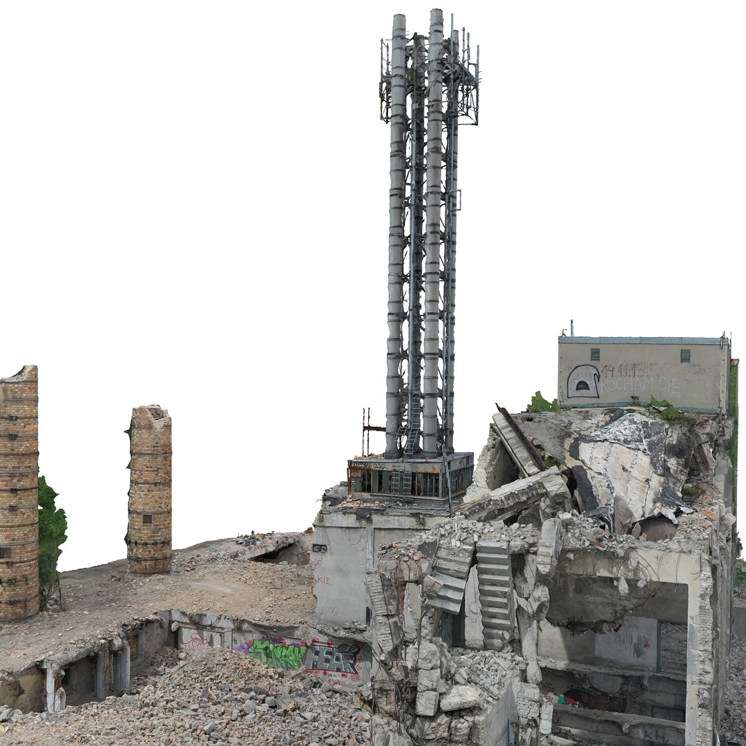 Demolished Factory Building Ultra HD 16K 3D Model - TurboSquid 2239868