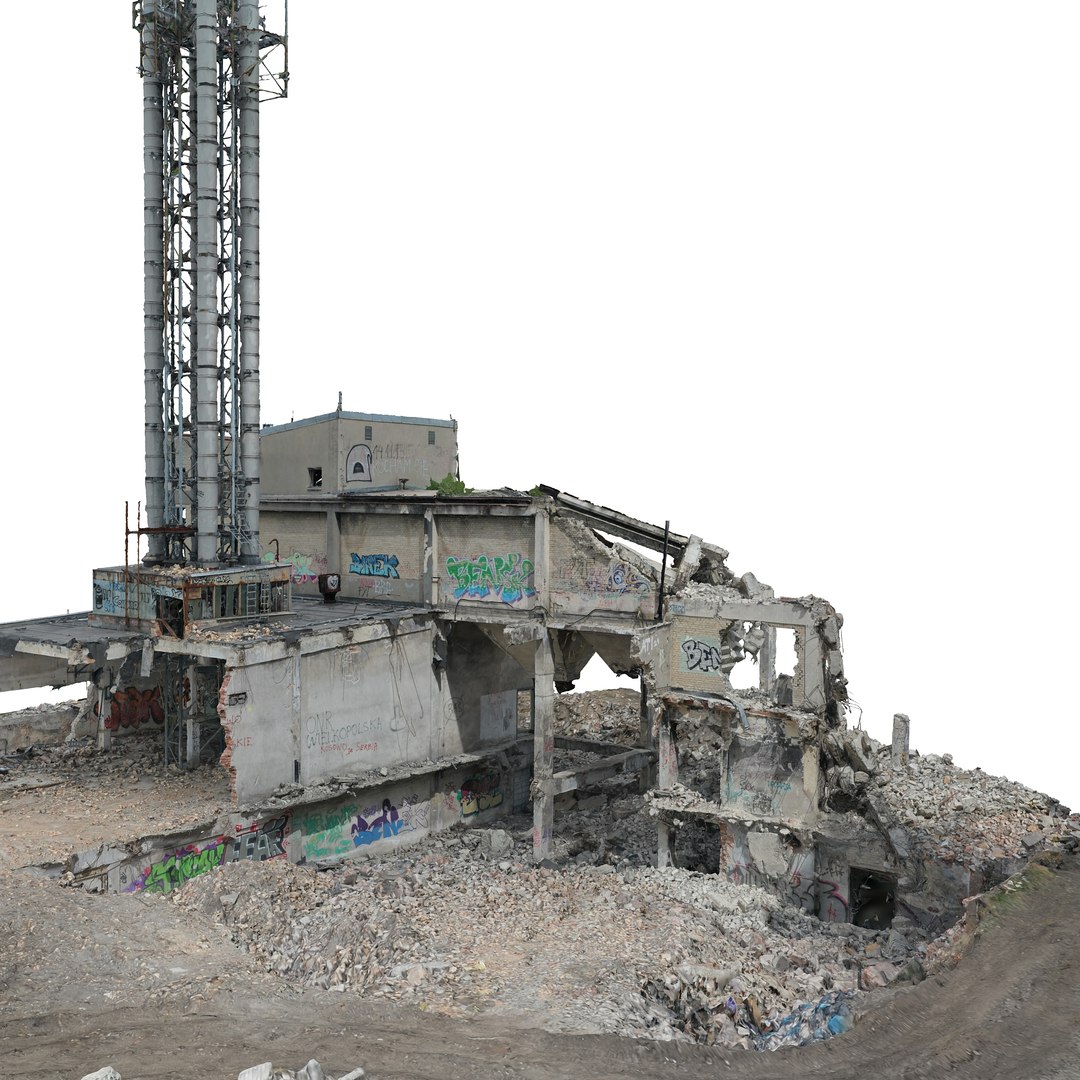 Demolished Factory Building Ultra HD 16K 3D Model - TurboSquid 2239868