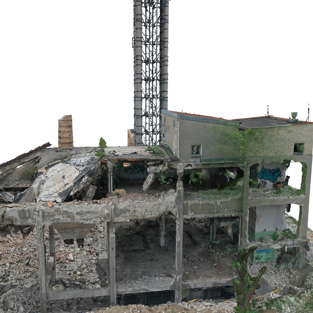 Demolished Factory Building Ultra HD 16K 3D Model - TurboSquid 2239868