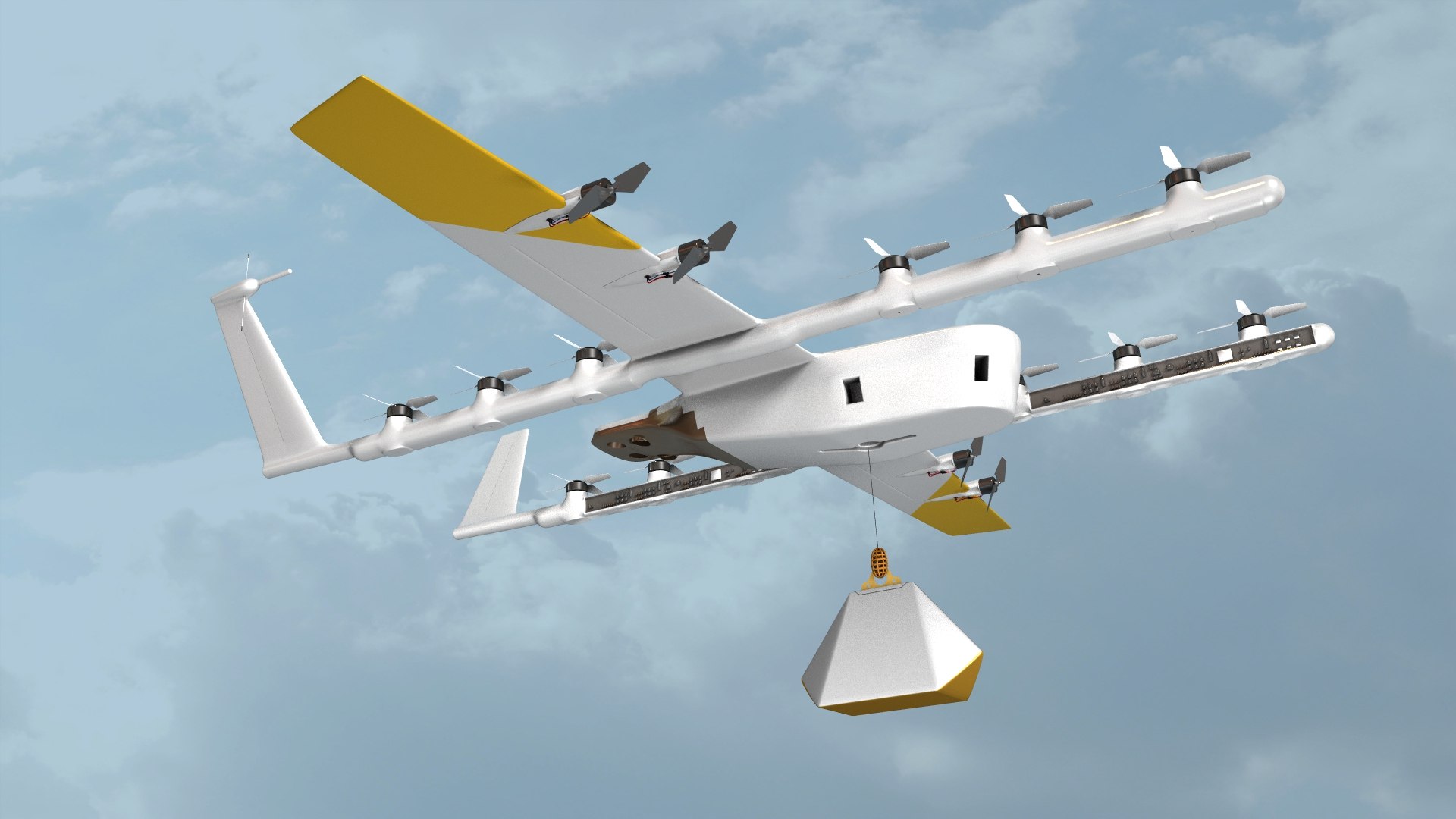 Wing Delivery Drone 3D Model - TurboSquid 2326519