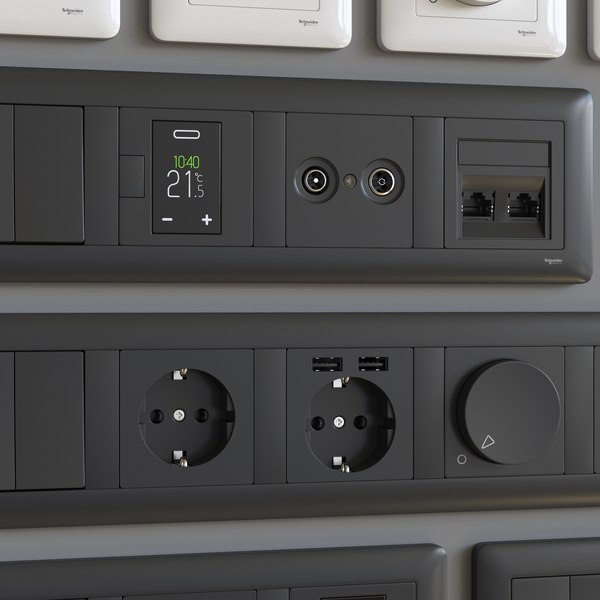 Schneider exxact primo switch e soquetes Modelo 3D - TurboSquid 1666237
