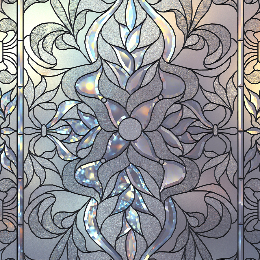 3d stained-glass frosted glass model