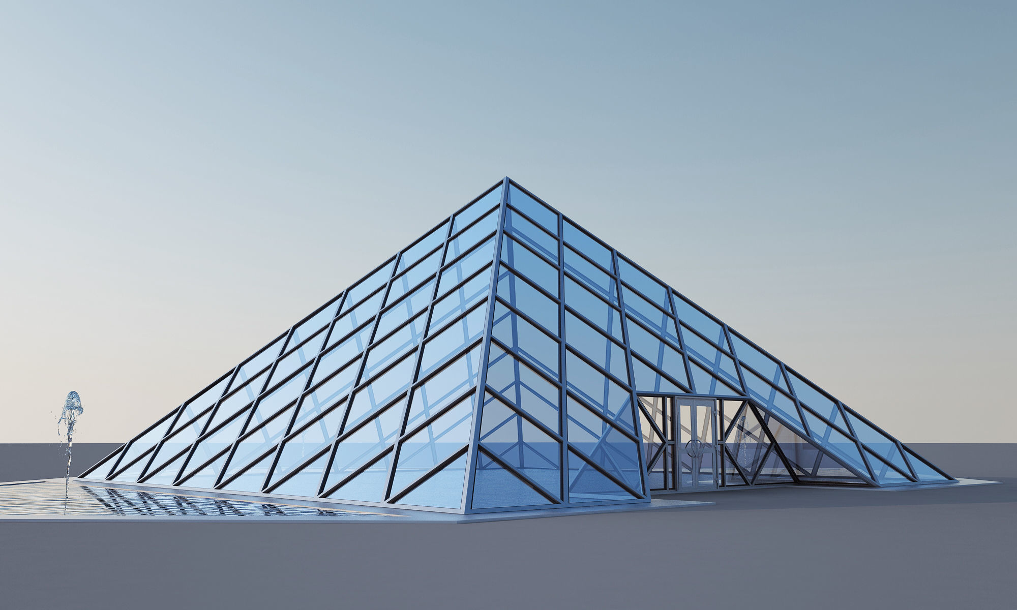 3D glass pyramid - TurboSquid 1456839