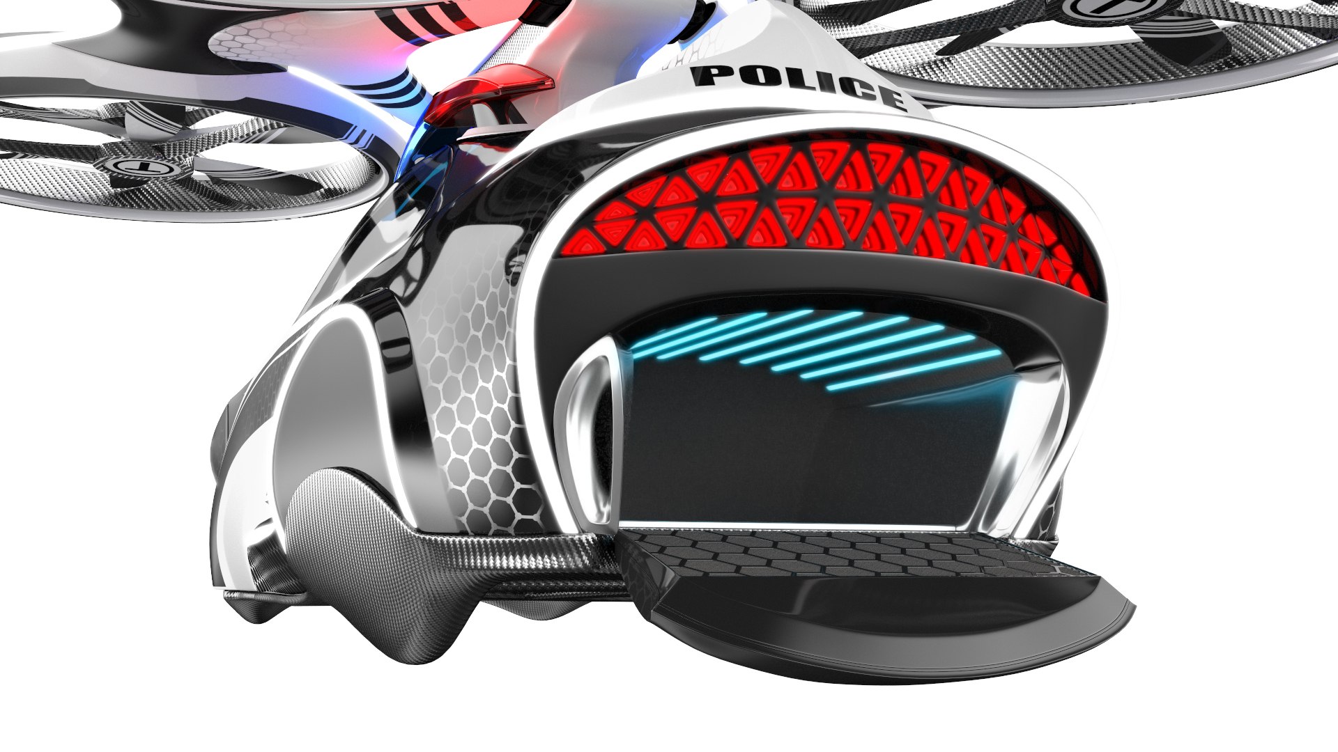 Sci-fi futuristic police aircraft model - TurboSquid 1713767