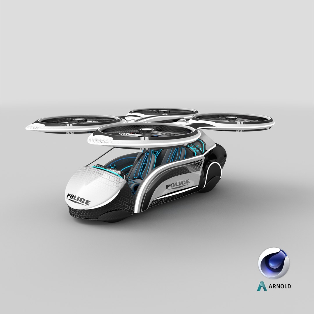 Sci-fi futuristic police aircraft model - TurboSquid 1713767