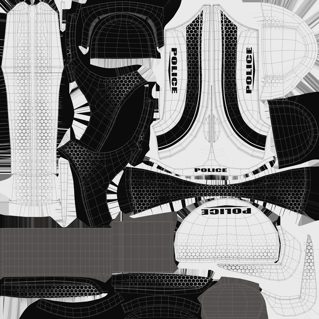 Sci-fi futuristic police aircraft model - TurboSquid 1713767