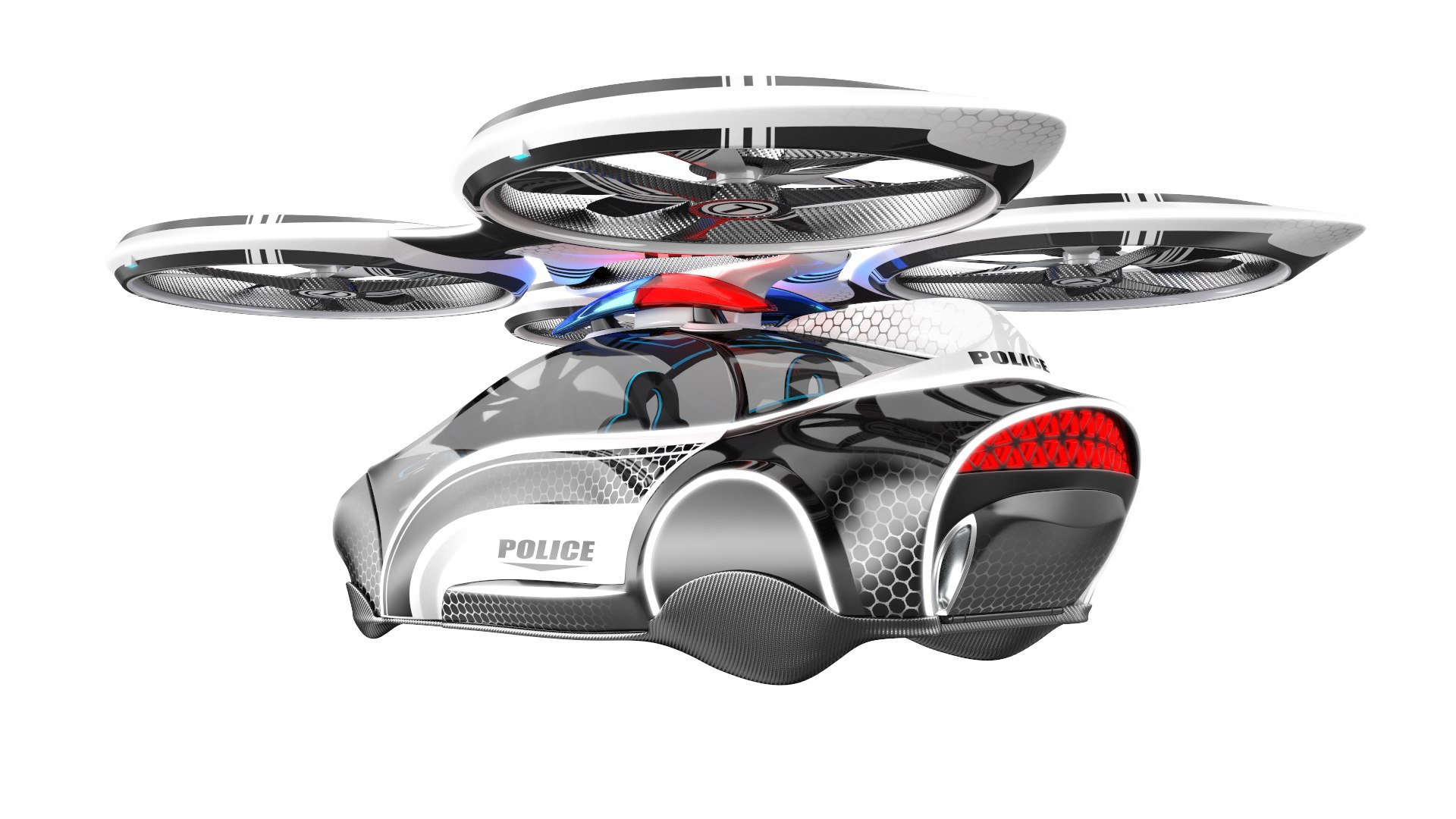 Sci-fi futuristic police aircraft model - TurboSquid 1713767