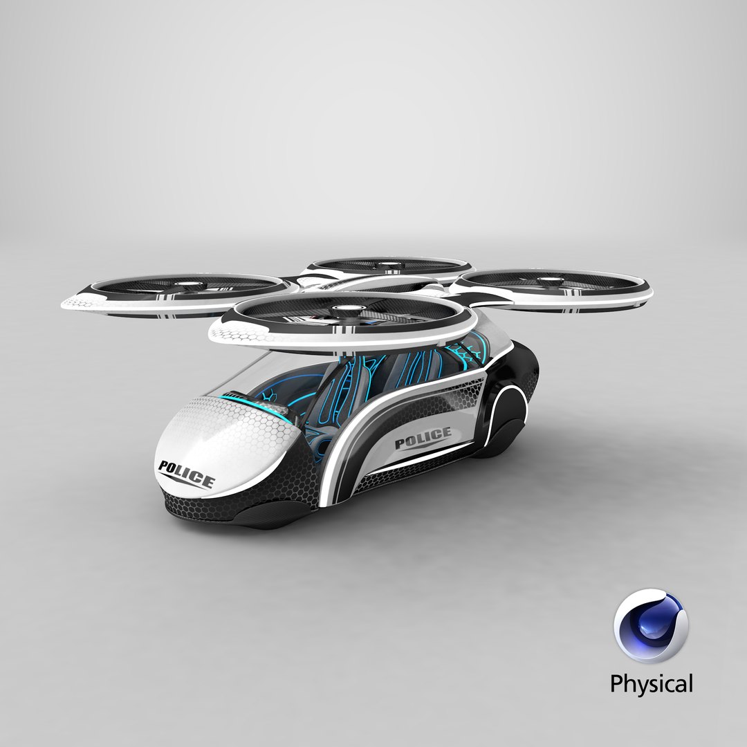 Sci-fi futuristic police aircraft model - TurboSquid 1713767