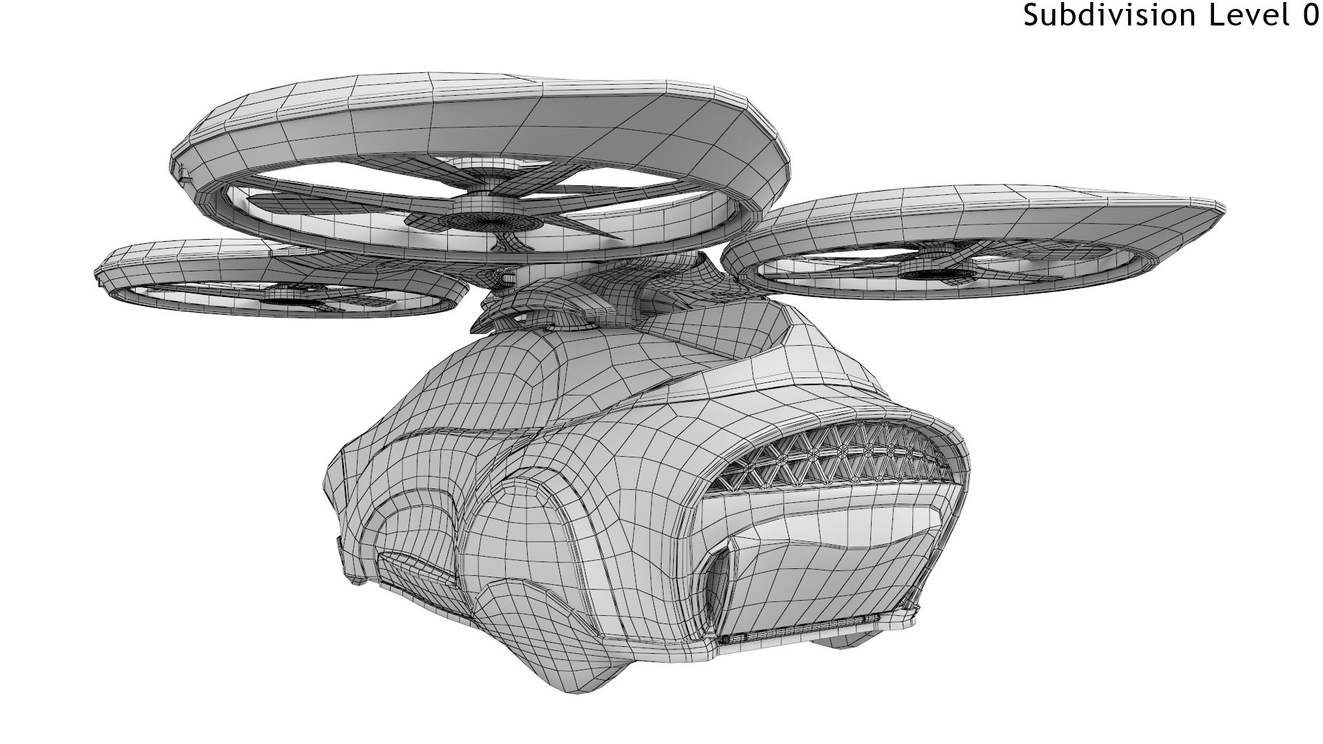 Sci-fi futuristic police aircraft model - TurboSquid 1713767