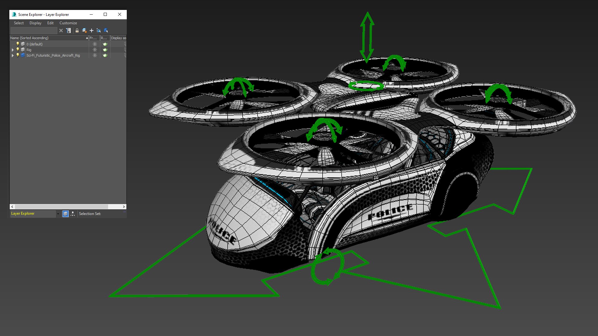 Sci-fi futuristic police aircraft model - TurboSquid 1713767