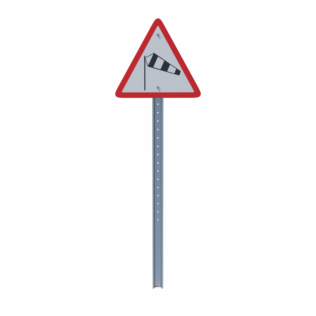 Cross Wind Road Sign Pole 3D Model - TurboSquid 2166271