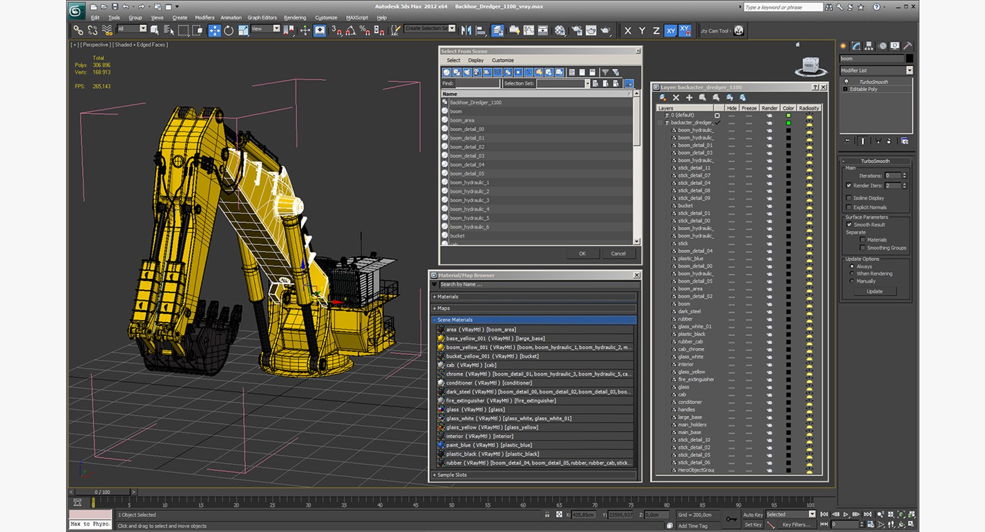 Backhoe Dredger 1100 3D Model - TurboSquid 1255243