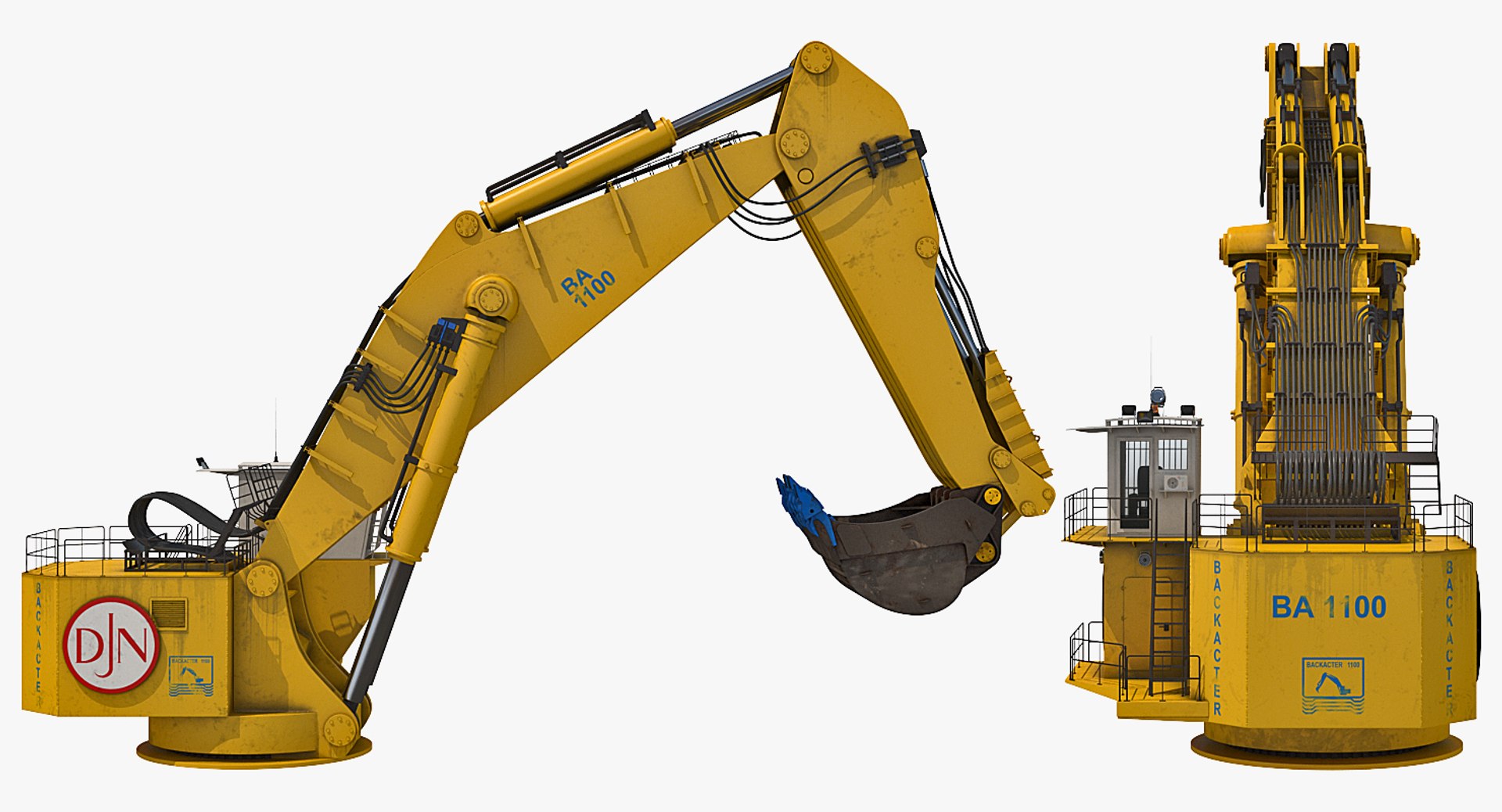 Backhoe Dredger 1100 3D Model - TurboSquid 1255243