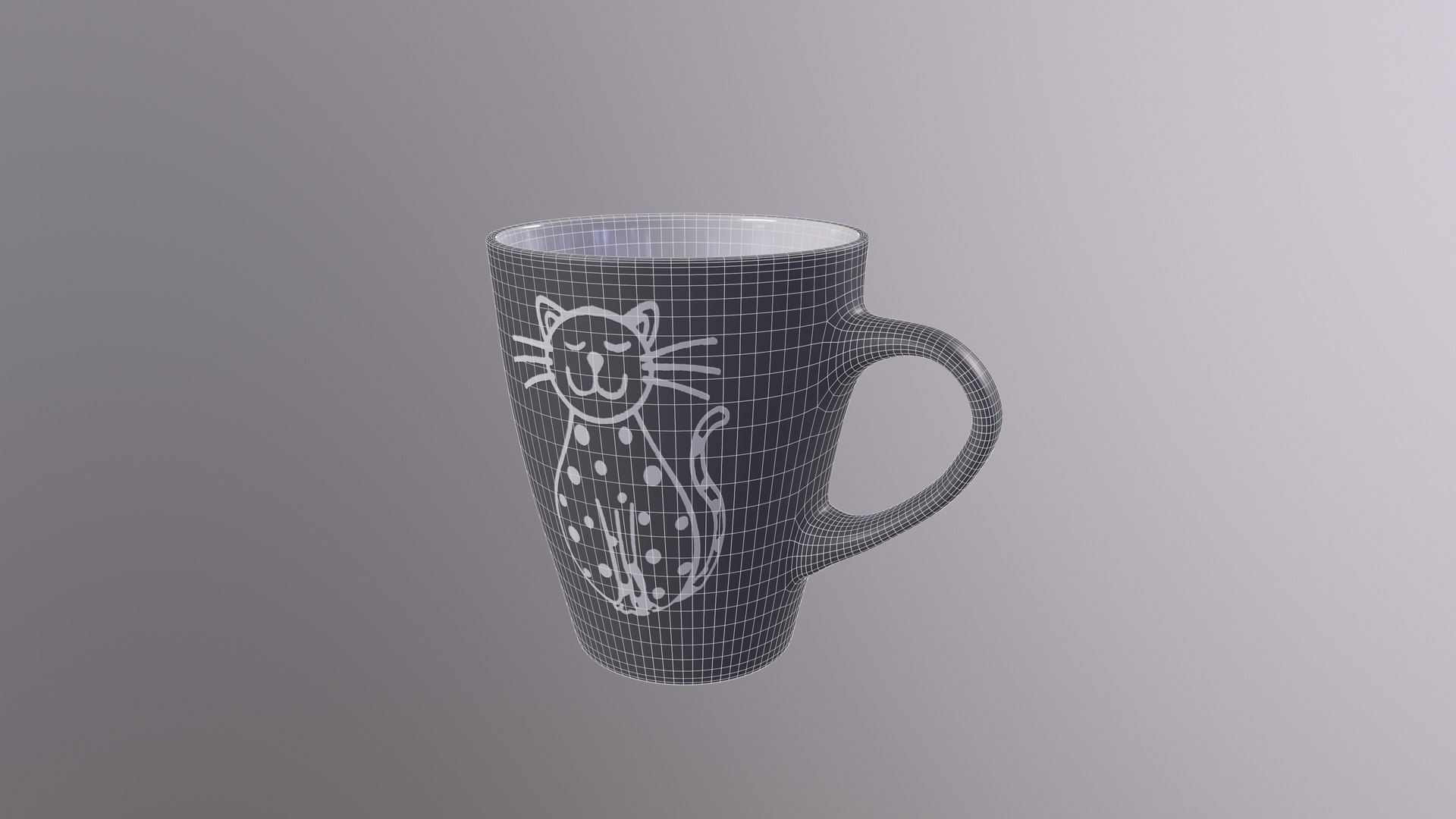 Cat cup model - TurboSquid 1906025