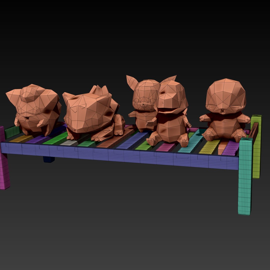 3d Model Cleffa Squirtle Bulbasaur