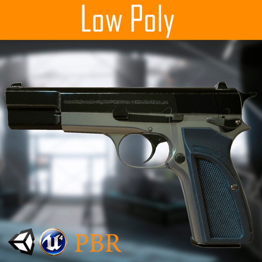 3D Gun Browning Pbr Model - TurboSquid 1149678