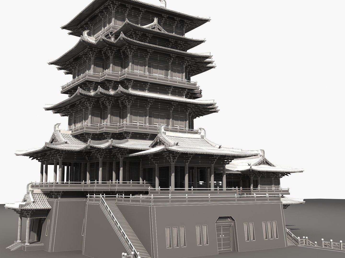 Chinese Ancient City Tower 2 3D - TurboSquid 1806935