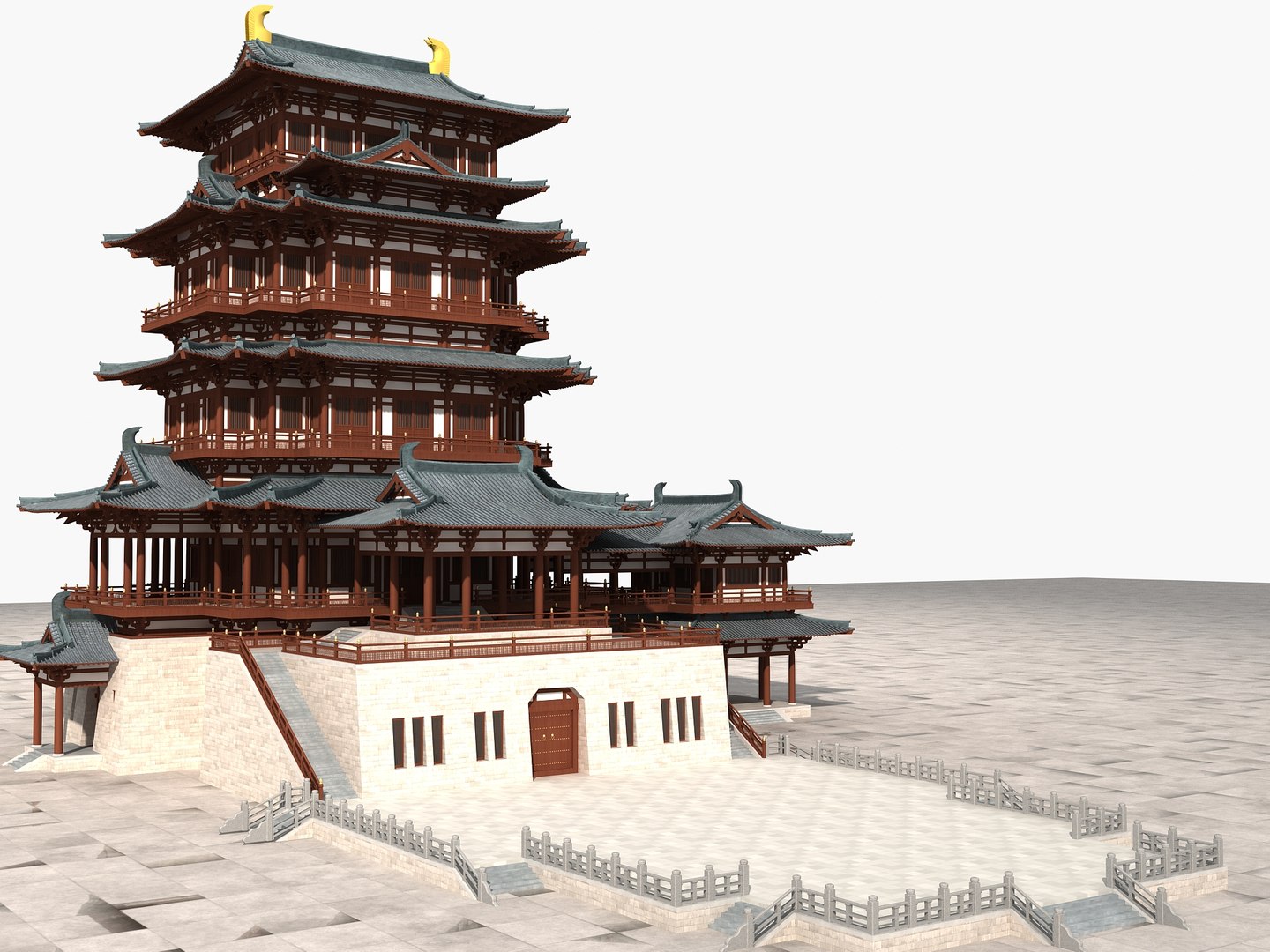 Chinese Ancient City Tower 2 3D - TurboSquid 1806935