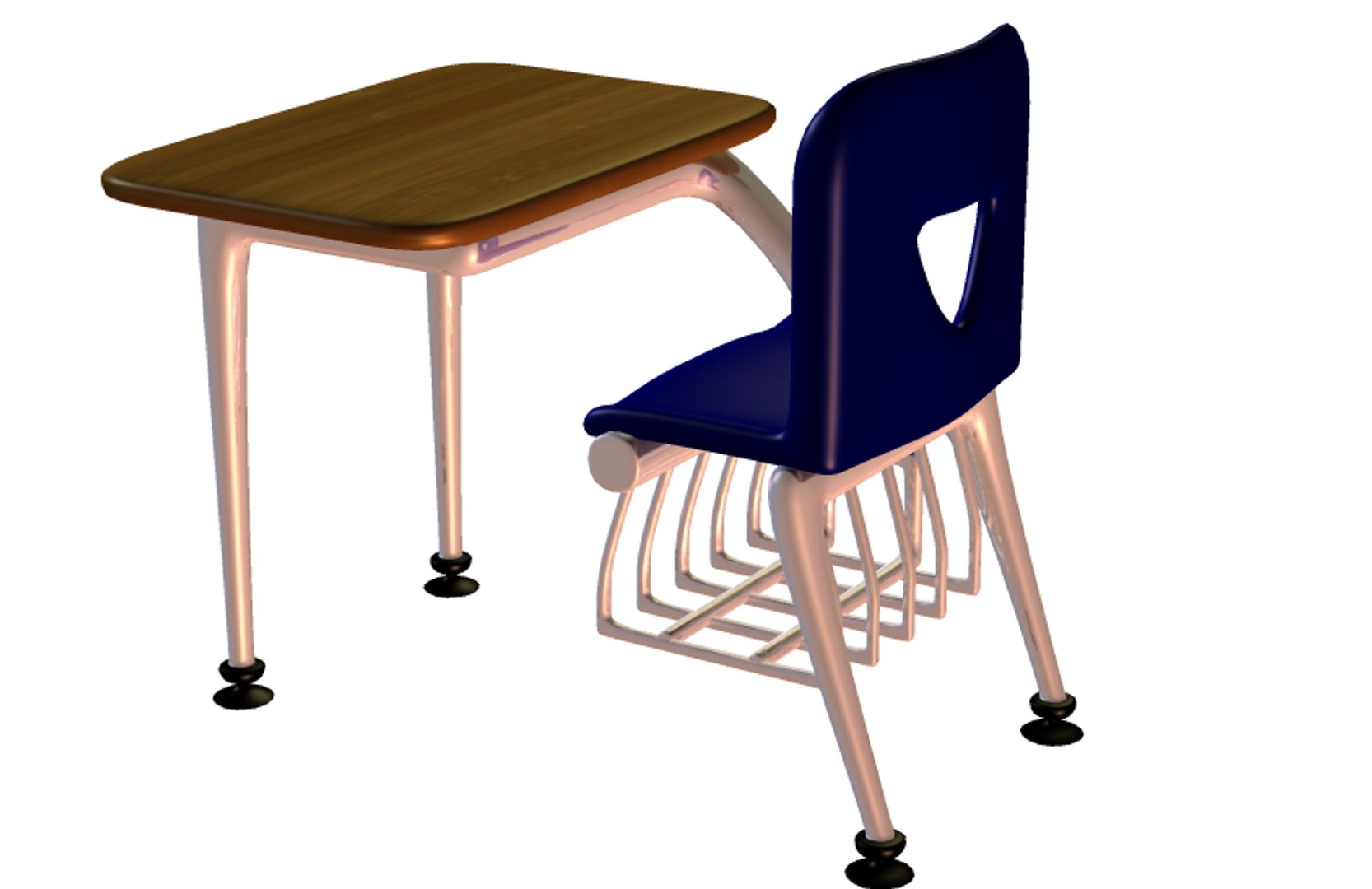 Piece School Desk 3d Model