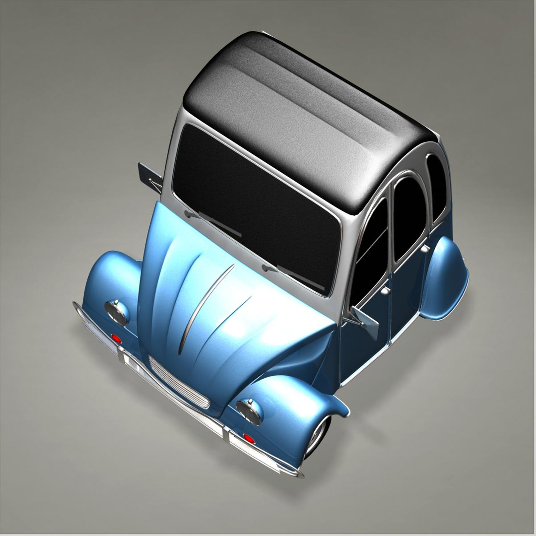 3d model citroen 3cv cartoon car
