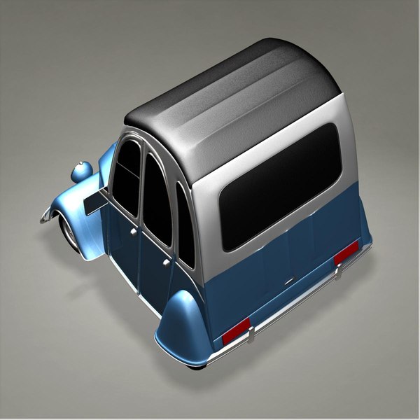 3d model citroen 3cv cartoon car