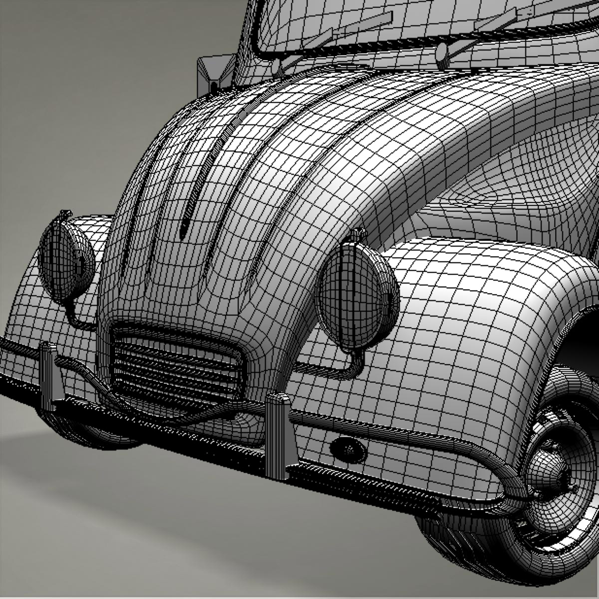 3d model citroen 3cv cartoon car