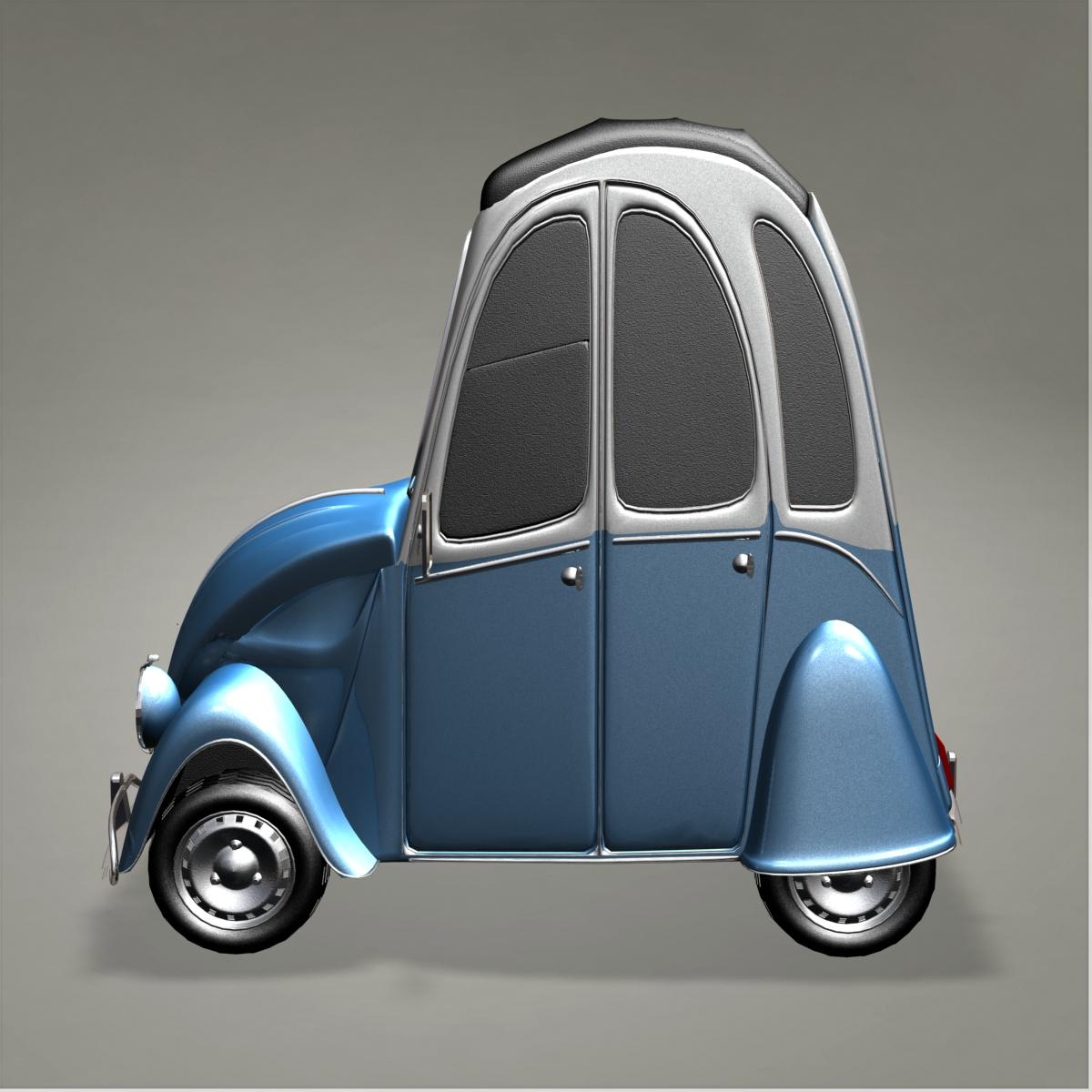 3d model citroen 3cv cartoon car