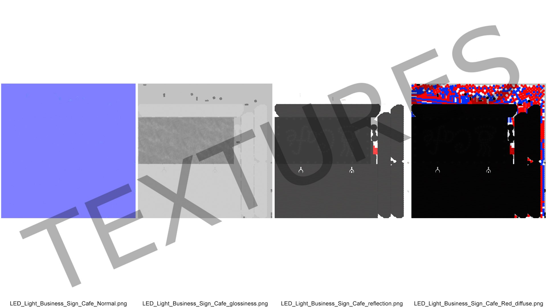 Classic LED Cafe Light Board Sign ON 3D - TurboSquid 2105089