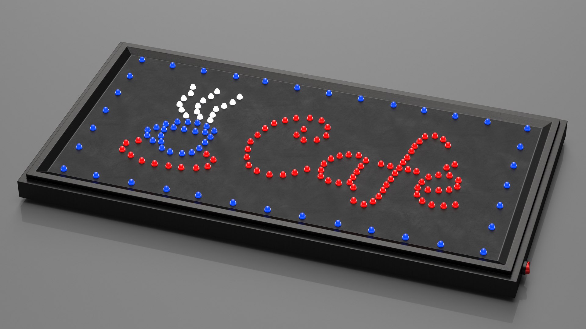 Classic LED Cafe Light Board Sign ON 3D - TurboSquid 2105089