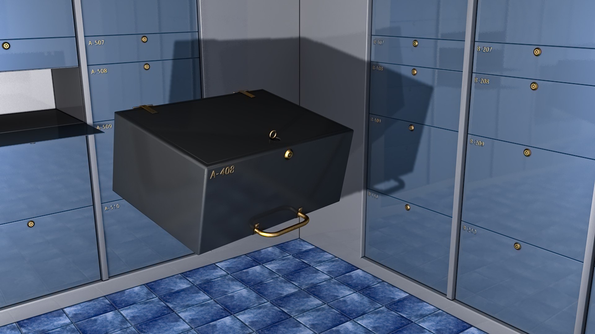 Bank Safe Animatable Parts 3d Dxf