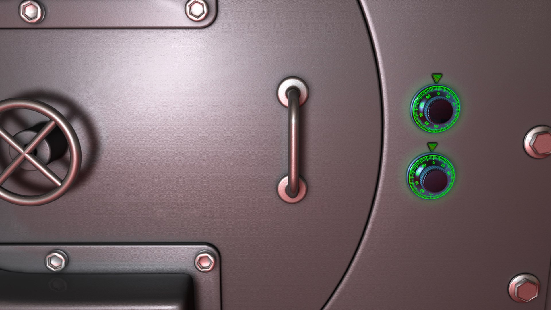 bank safe animatable parts 3d dxf