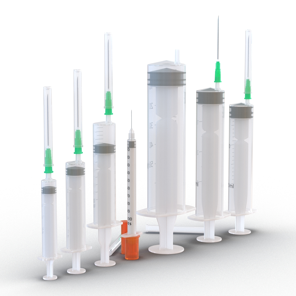 3d disposable syringe set