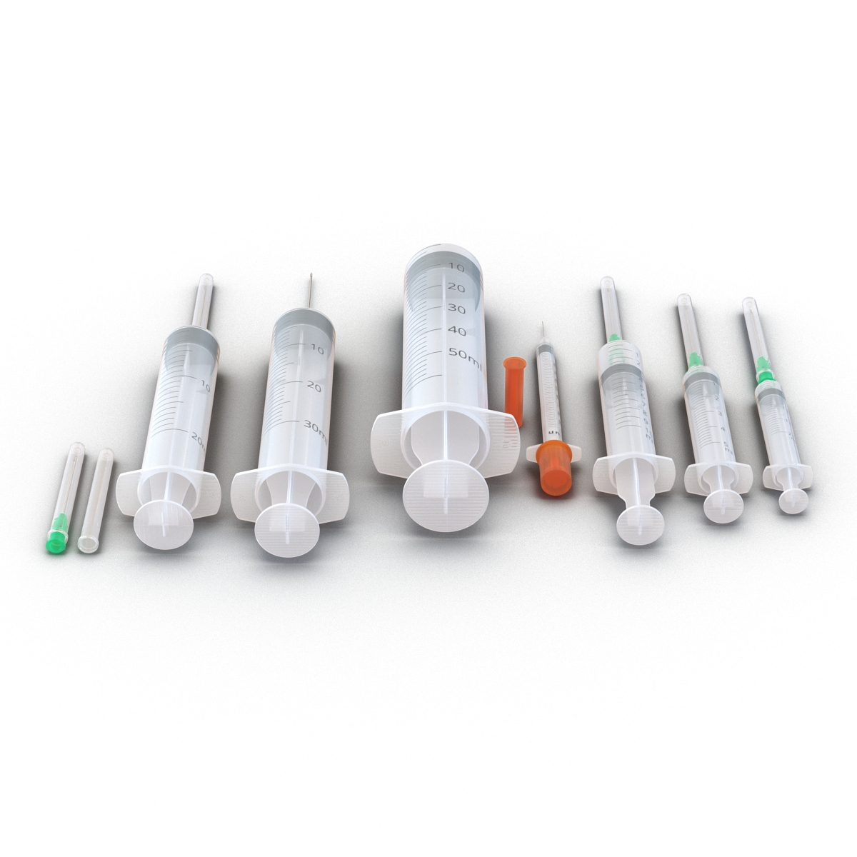 3d disposable syringe set