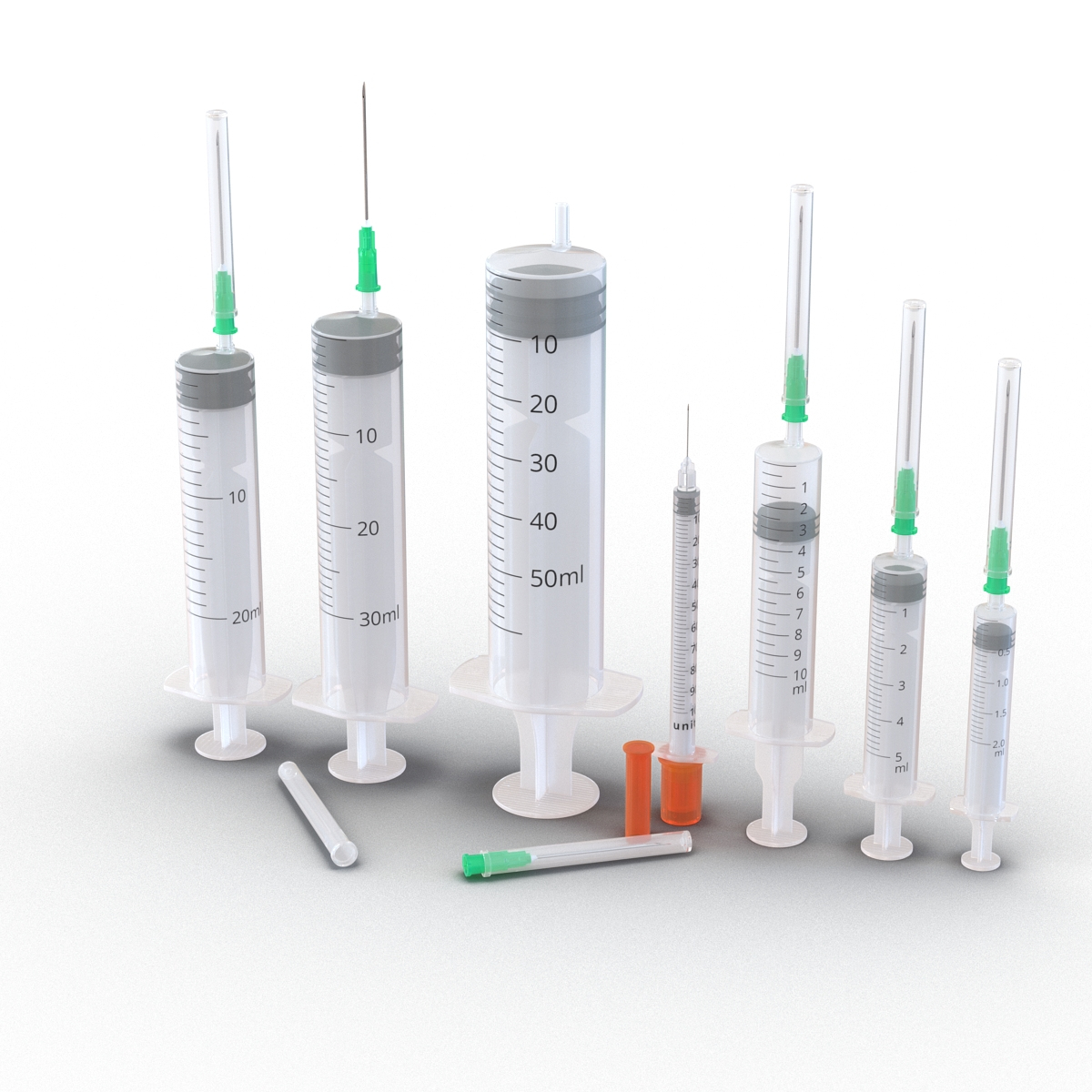 3d disposable syringe set