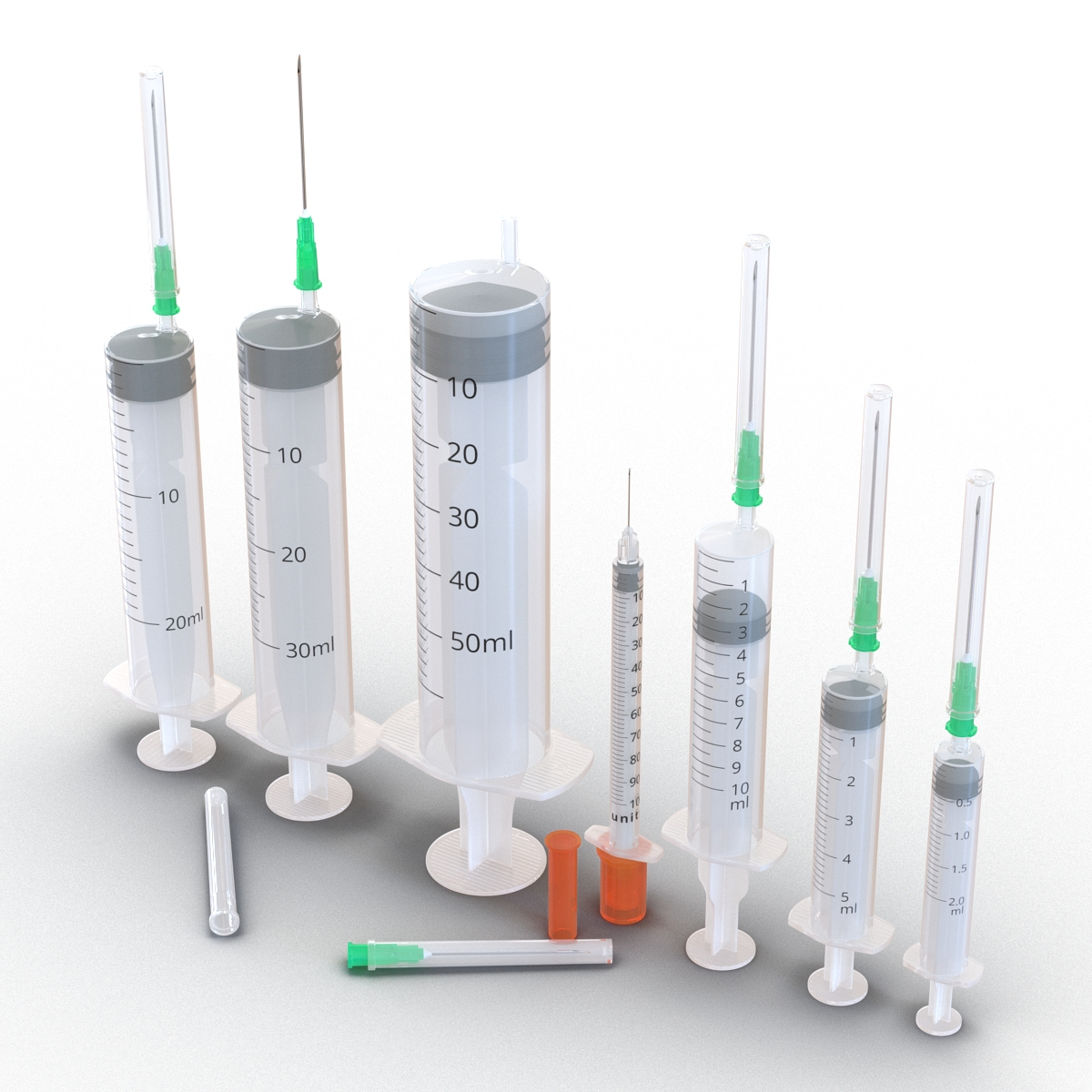 3d disposable syringe set