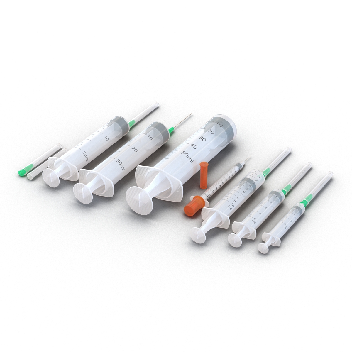 3d disposable syringe set