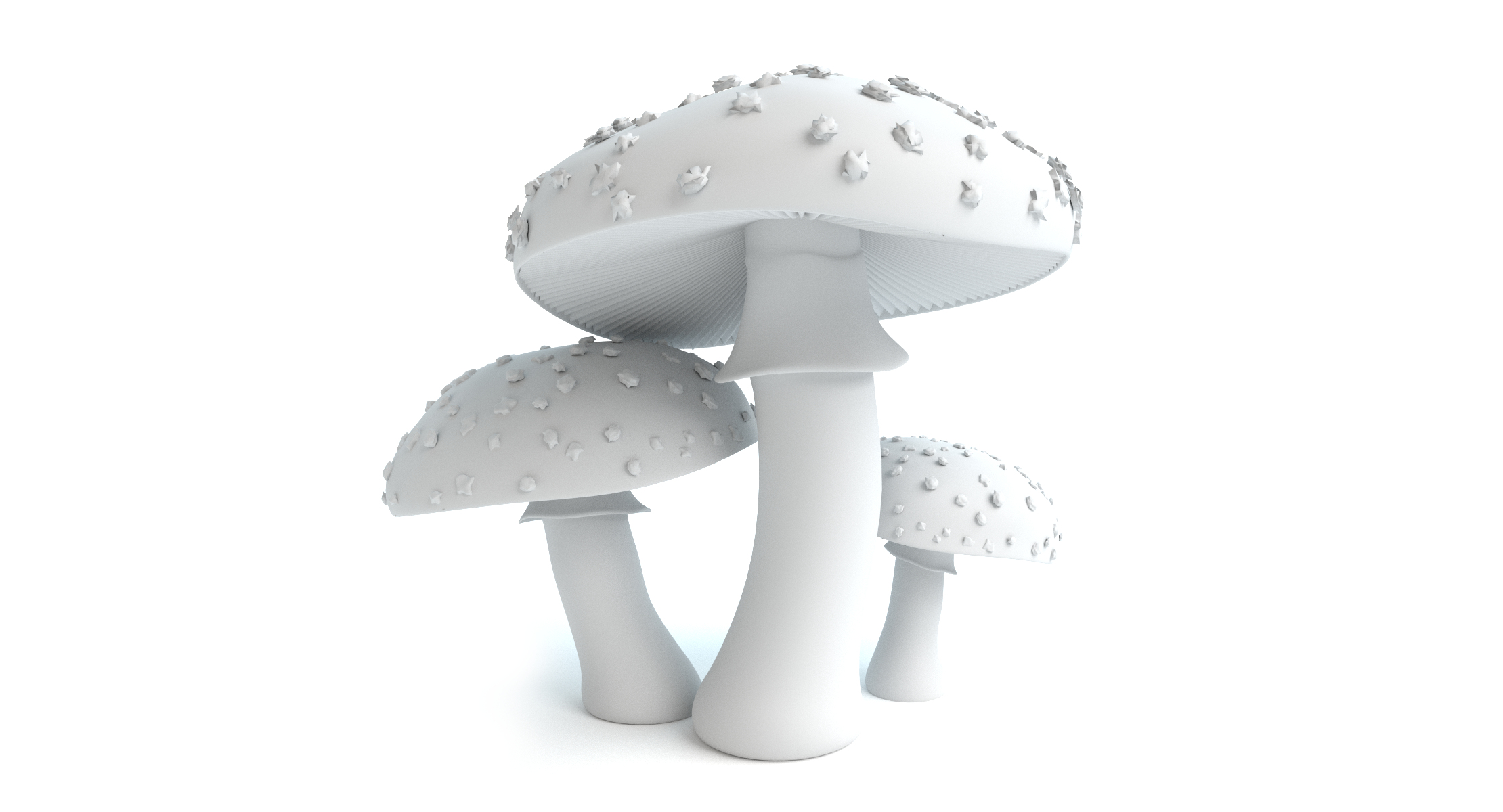 set mushrooms 3d model