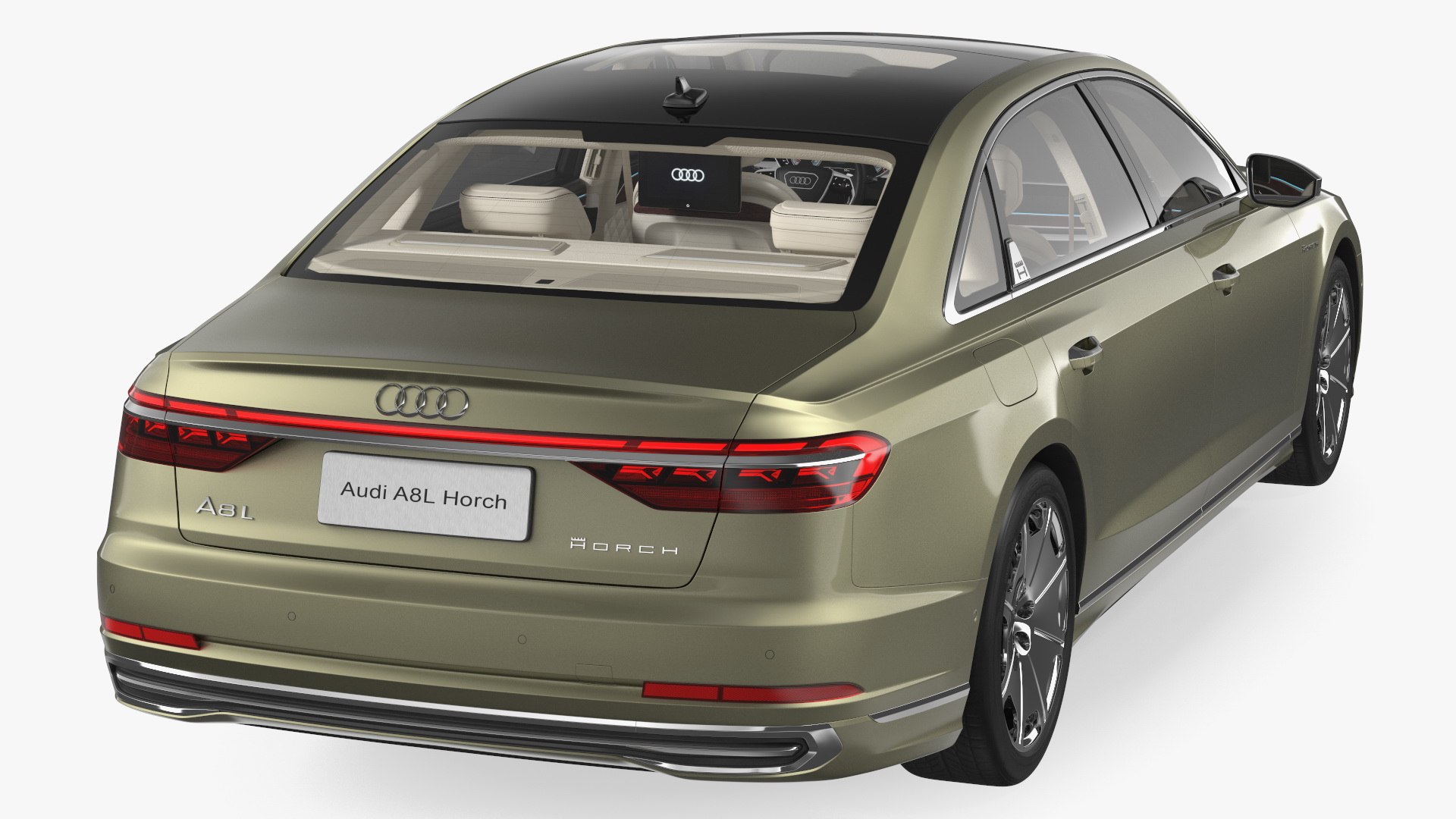 3D model Horch Audi A8L Luxury Sedan Green - TurboSquid 1987202