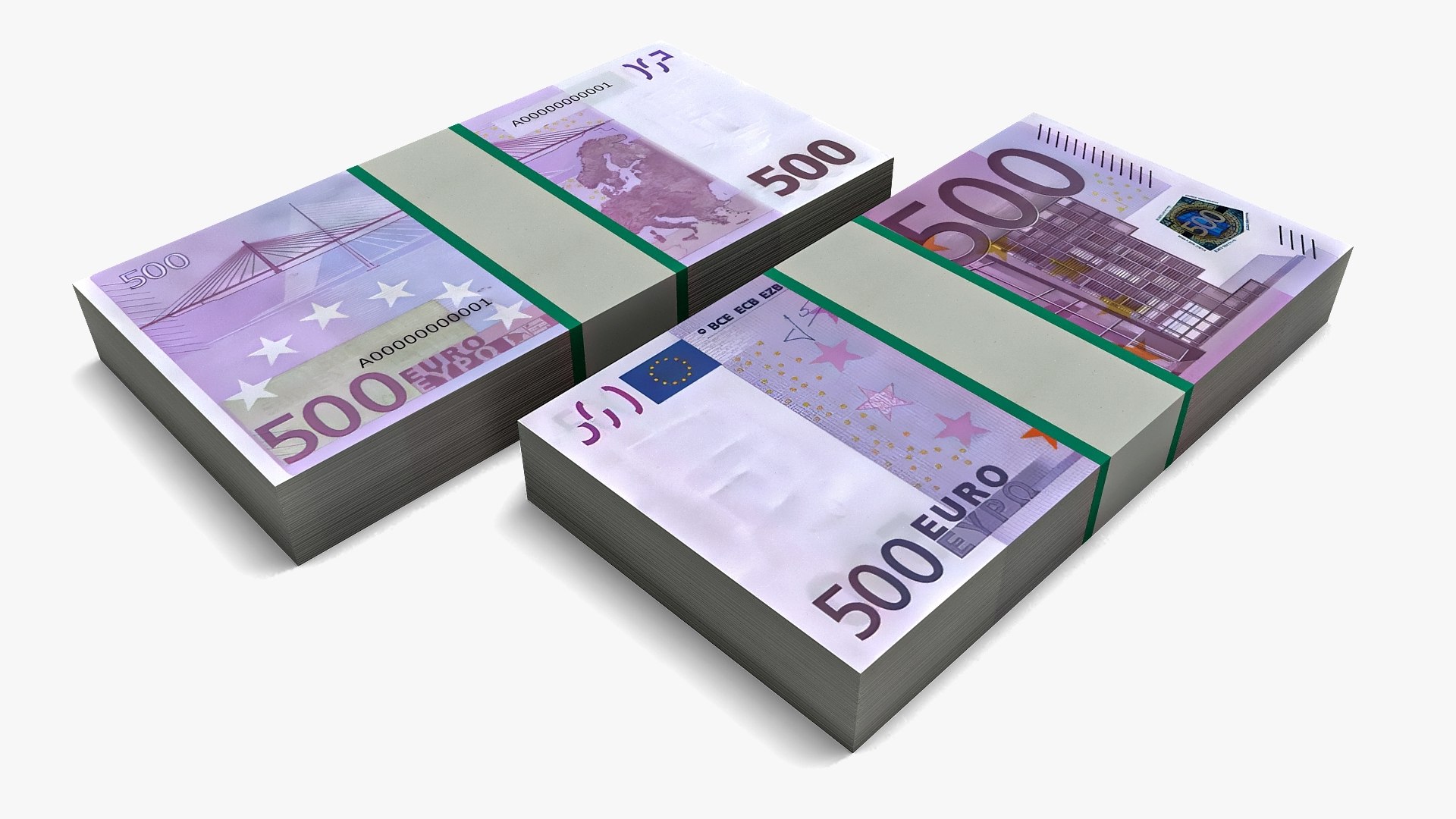 3D EU Currency 500 Euro Banknotes Pack - TurboSquid 2256058