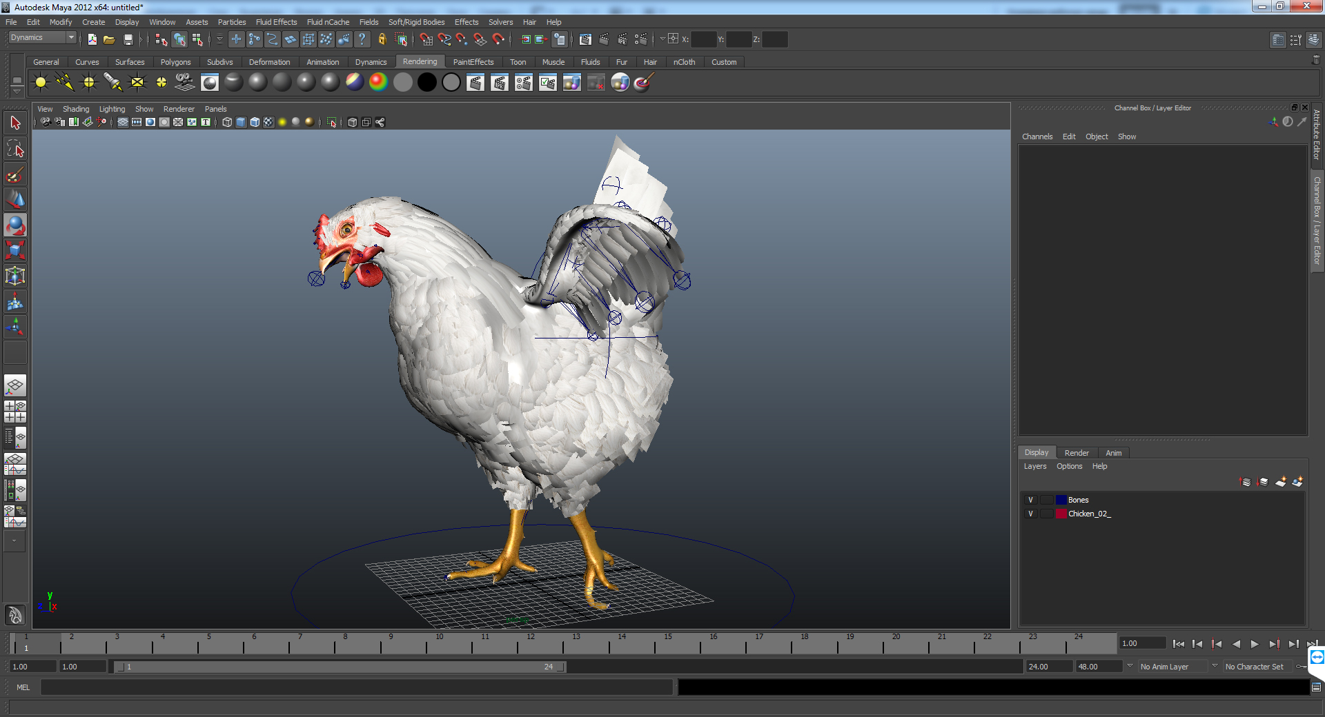 3D white chicken rigged - TurboSquid 1216232