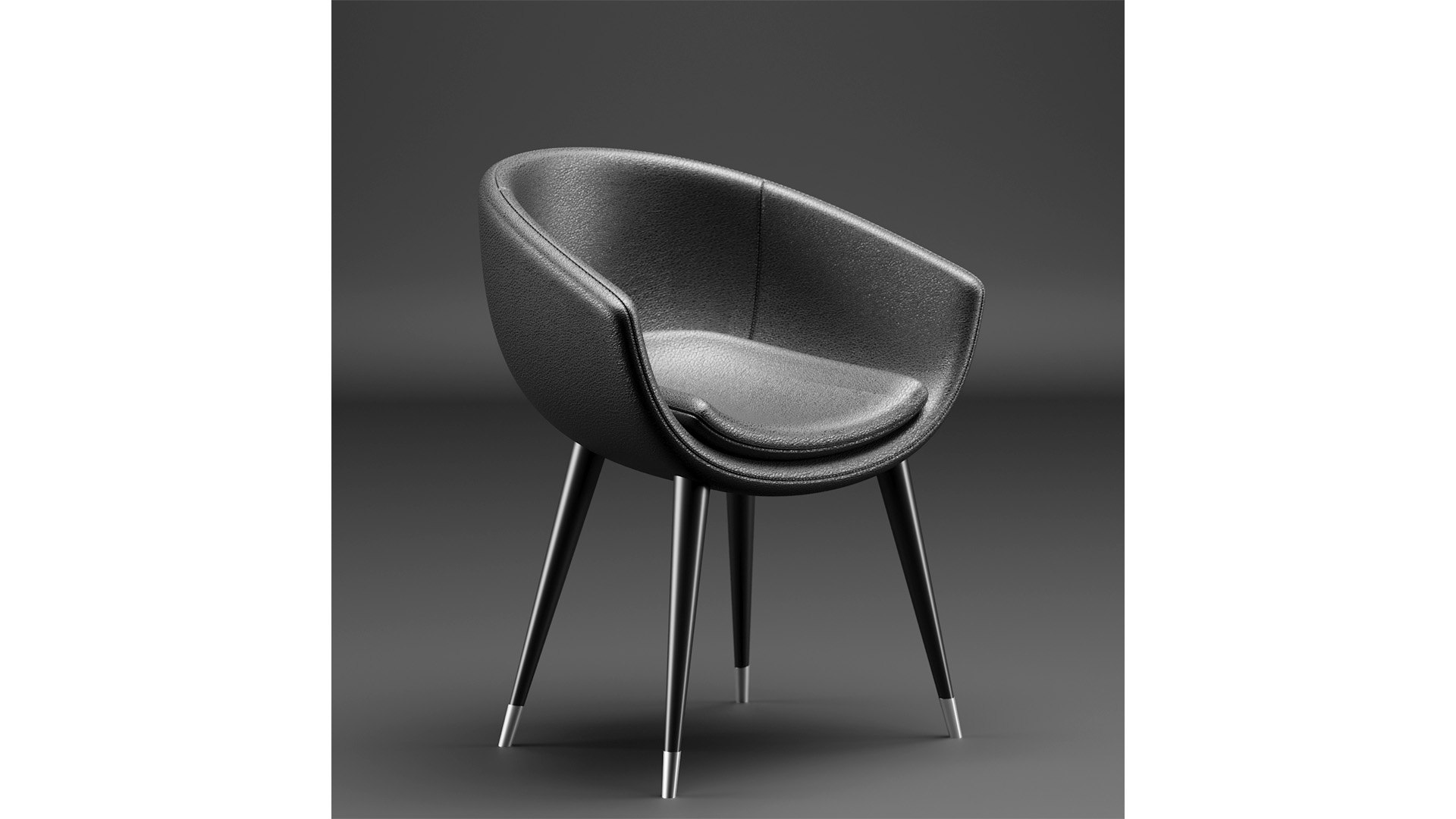 Modern Black Leather Chair Model - TurboSquid 2157471