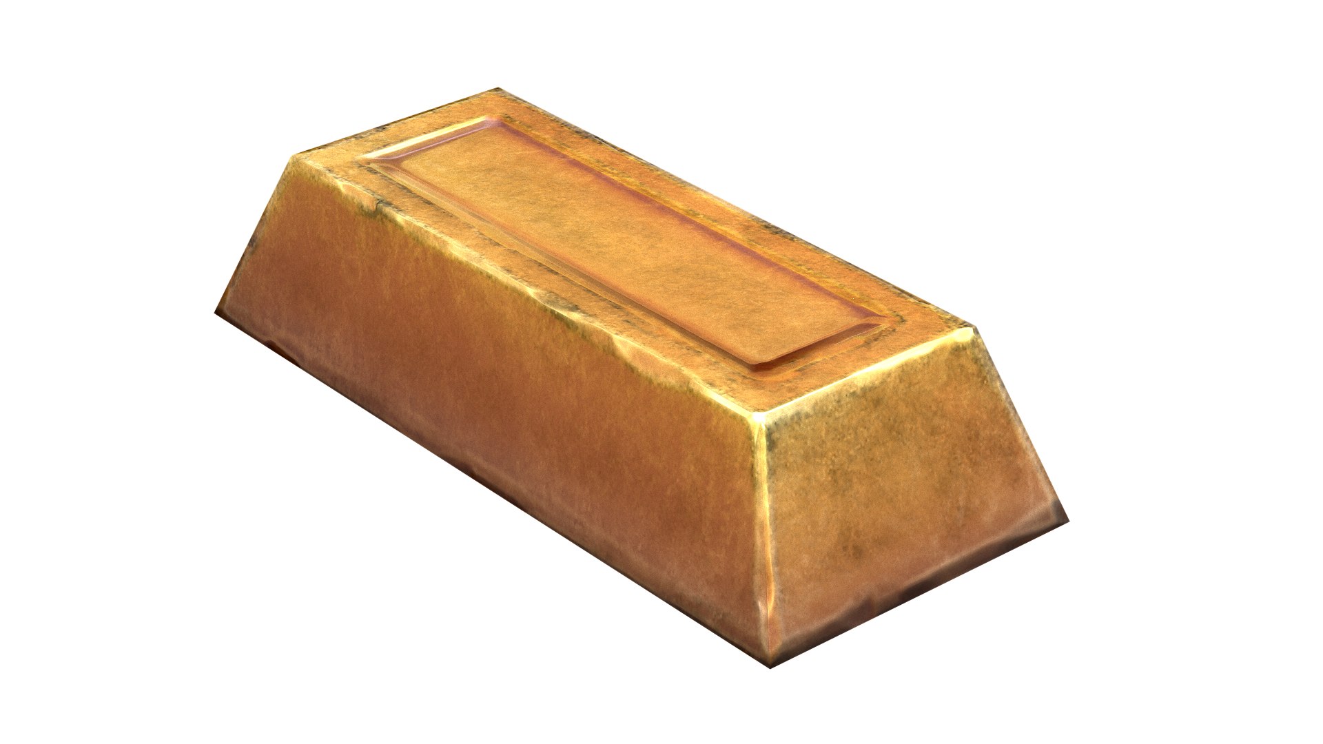 Golden Ingot 3D Model - TurboSquid 1742664