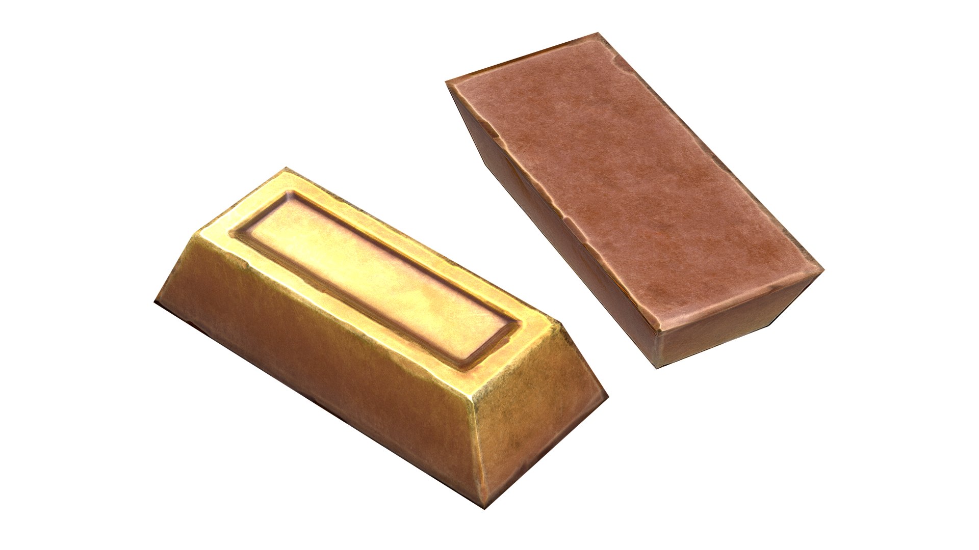 Golden Ingot 3D Model - TurboSquid 1742664